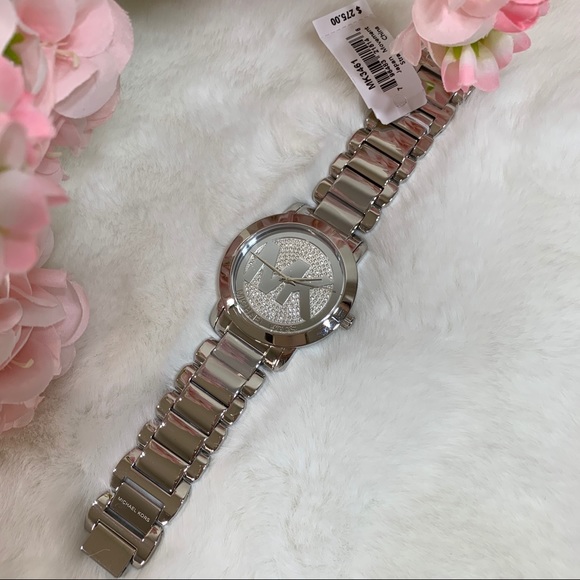 Michael Kors | Accessories | Michael Kors Runway Mk Logo Glitz Watch ...